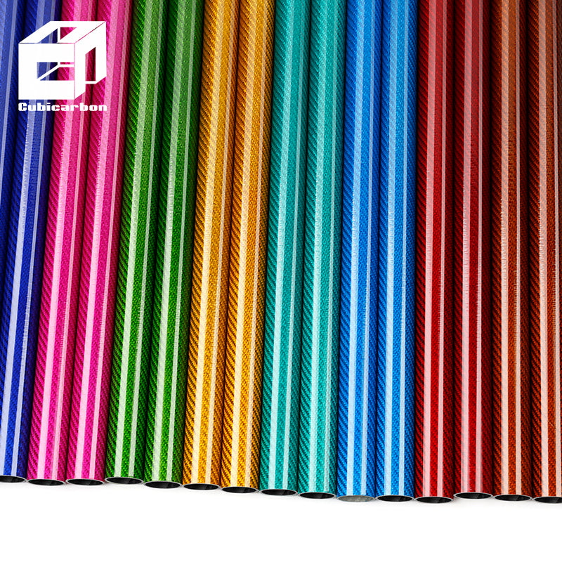 Colored Carbon Fiber Tube 3K Twill Surface High-Strength Colorful Roun ...