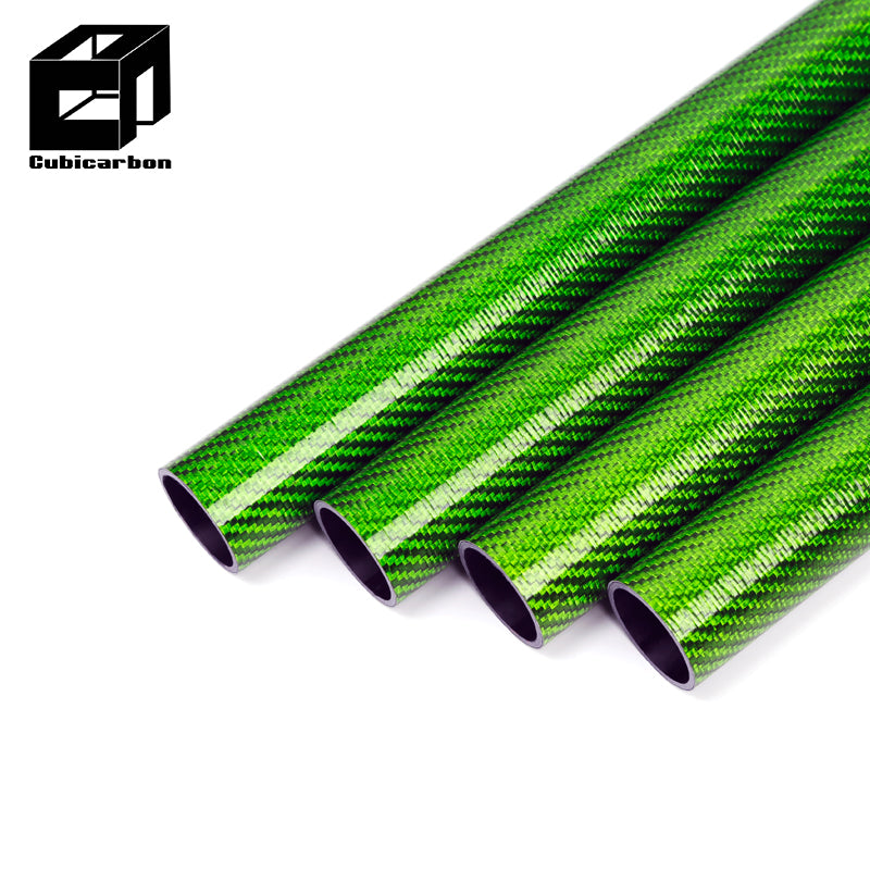 Colored Carbon Fiber Tube Twill Glossy Surface Green Carbon Fiber Pipe ...